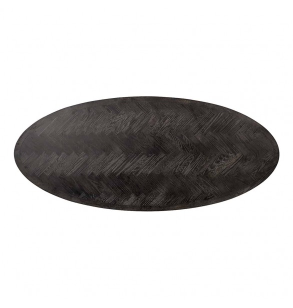 7378 Dining table Blackbone Brass oval 230 (Black rustic)